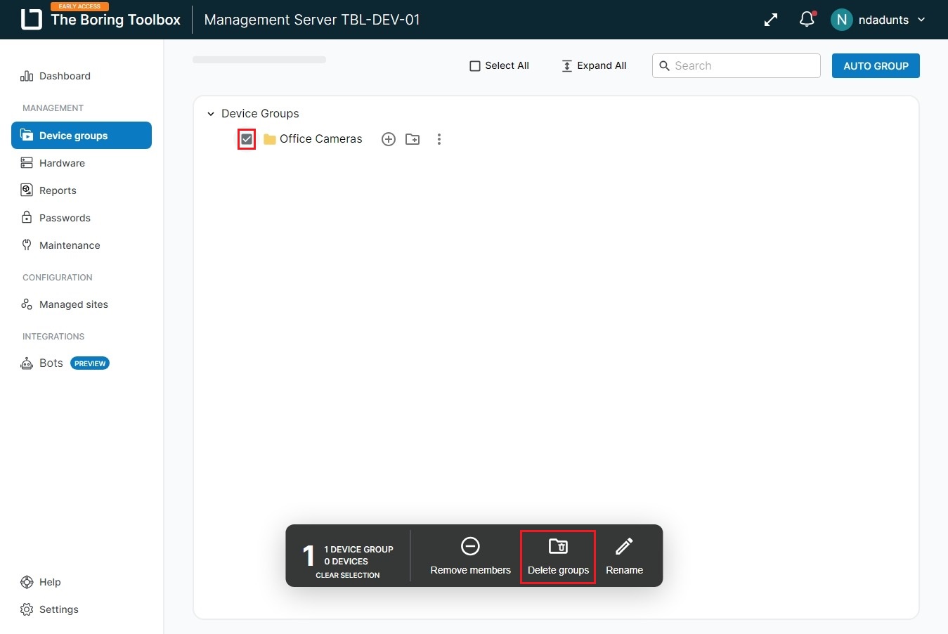How To: Delete a Device Group – The Boring Lab